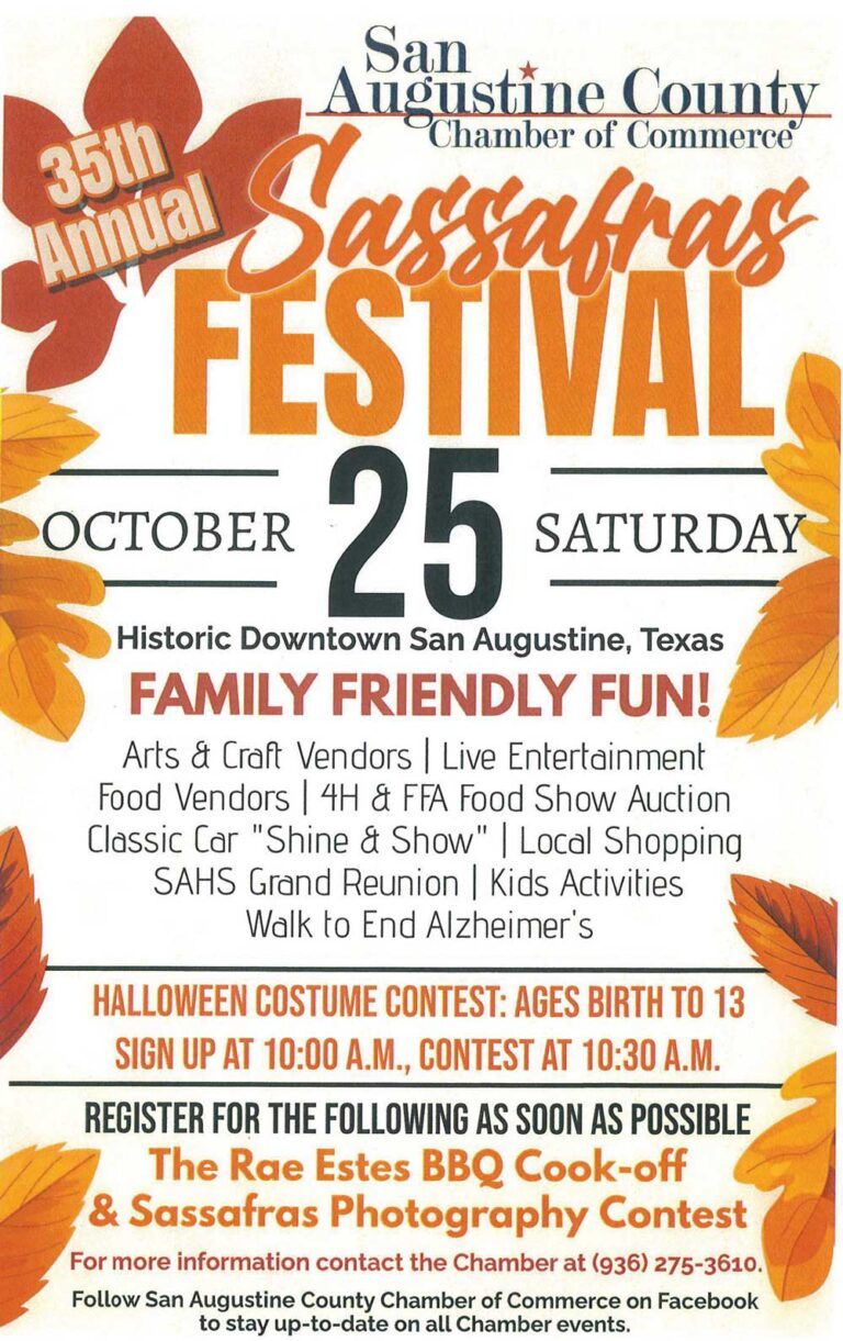 35th Annual Sassafras Festival - Visit San Augustine